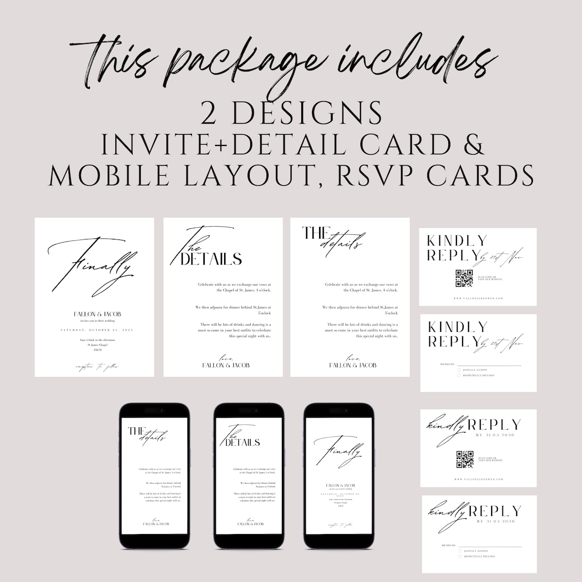 Hilarious Wedding Invitations, Modern Invitation Template, Casual ...