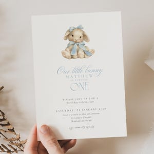 Some Bunny is Turning One Boy, 1st Bunny Birthday Invite, Bunny Themed ...
