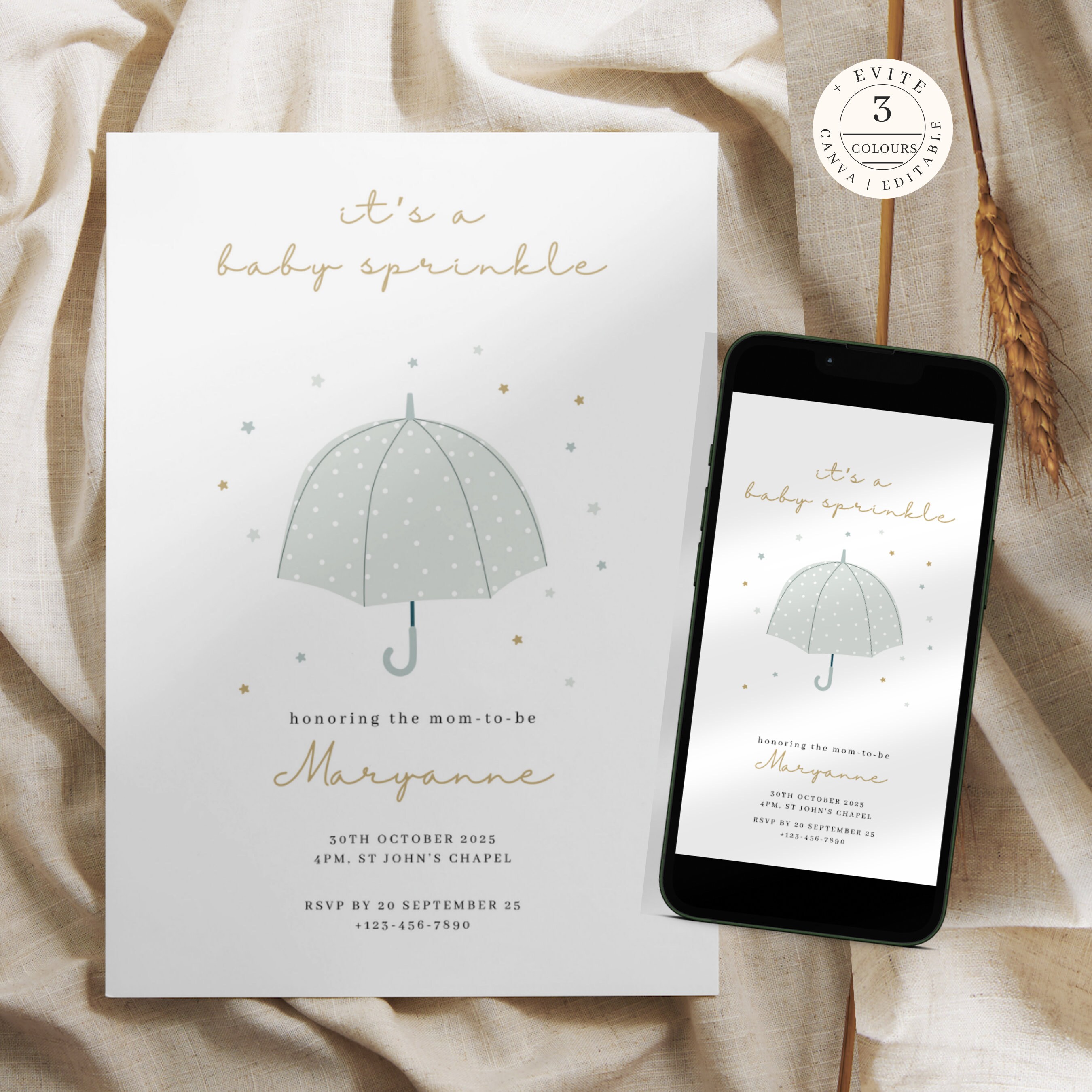 Mobile Baby Sprinkle Invite, Baby Shower, Sprinkle Baby Shower ...