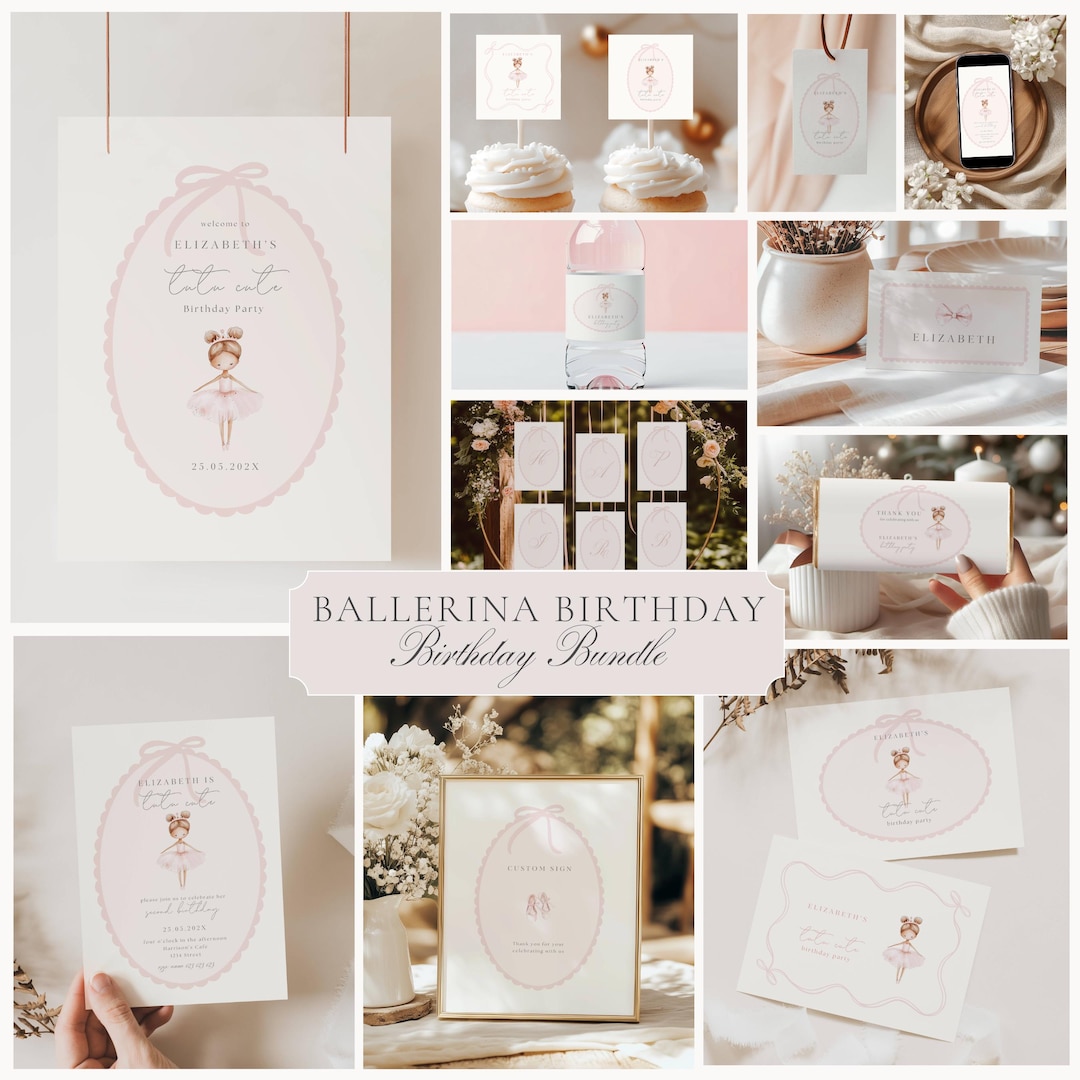 Tutu Cute 2nd Birthday Invitation: Ballerina (editable Template ...