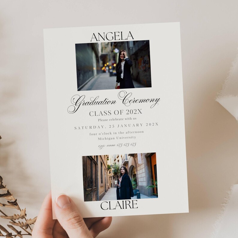 Graduation Party Invitation Twins, Graduation Invitation for Siblings ...