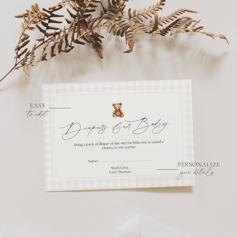 Can Bearly Wait Baby Shower Simple Invitation, Teddy Bear, Books for ...