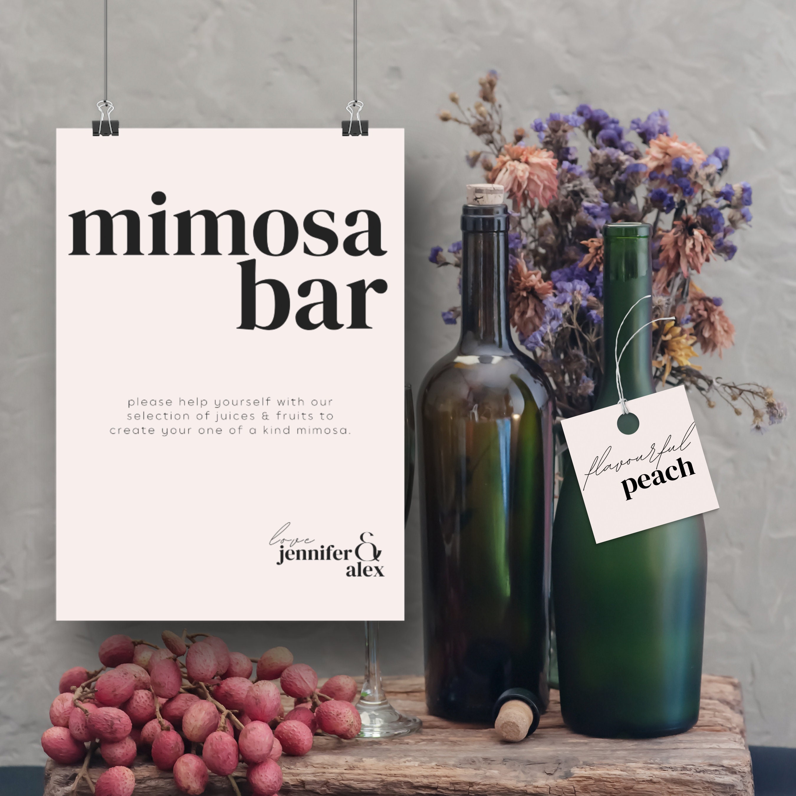 Minimalist Mimosa Bar Sign Bridal Shower Mimosa Bar Sign Mimosa Brunch ...