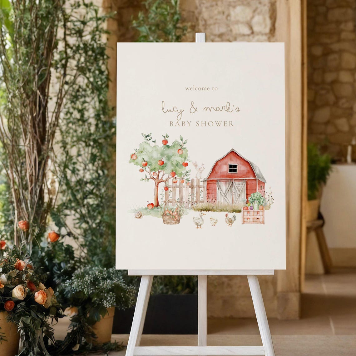 Farmers Market Baby Shower Welcome Sign, Locally Grown, Grown With Love ...