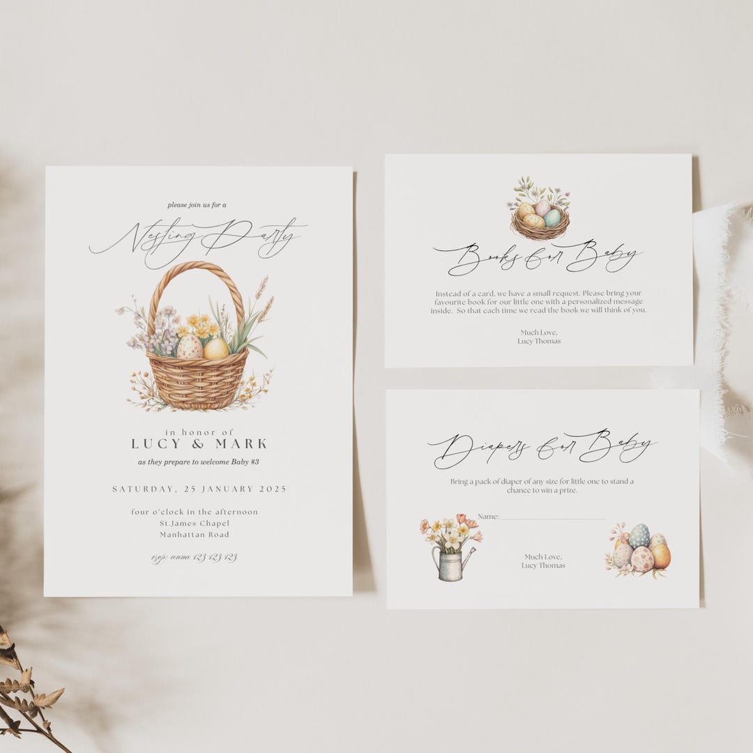 Nesting Baby Shower Invite, Nesting Party Invite, Baby Shower Nesting ...