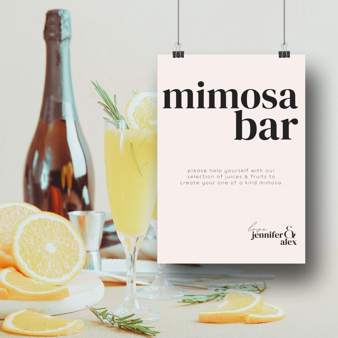 Minimalist Mimosa Bar Sign Bridal Shower Mimosa Bar Sign Mimosa Brunch ...