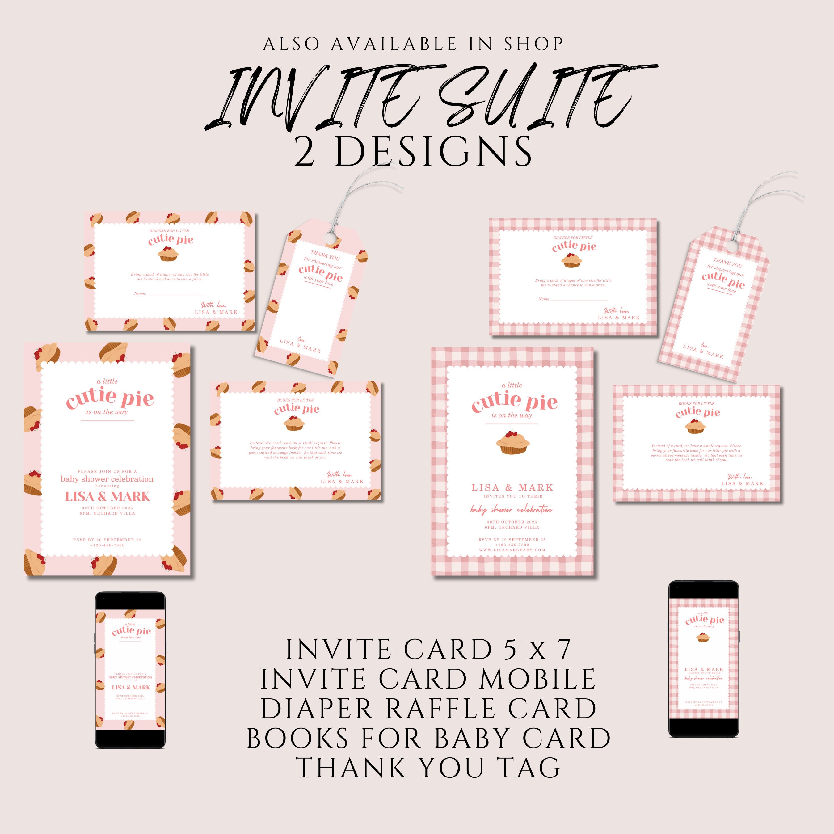 Printable Cutie Pie Baby Shower Sign Pink Pie Baby Shower - Etsy