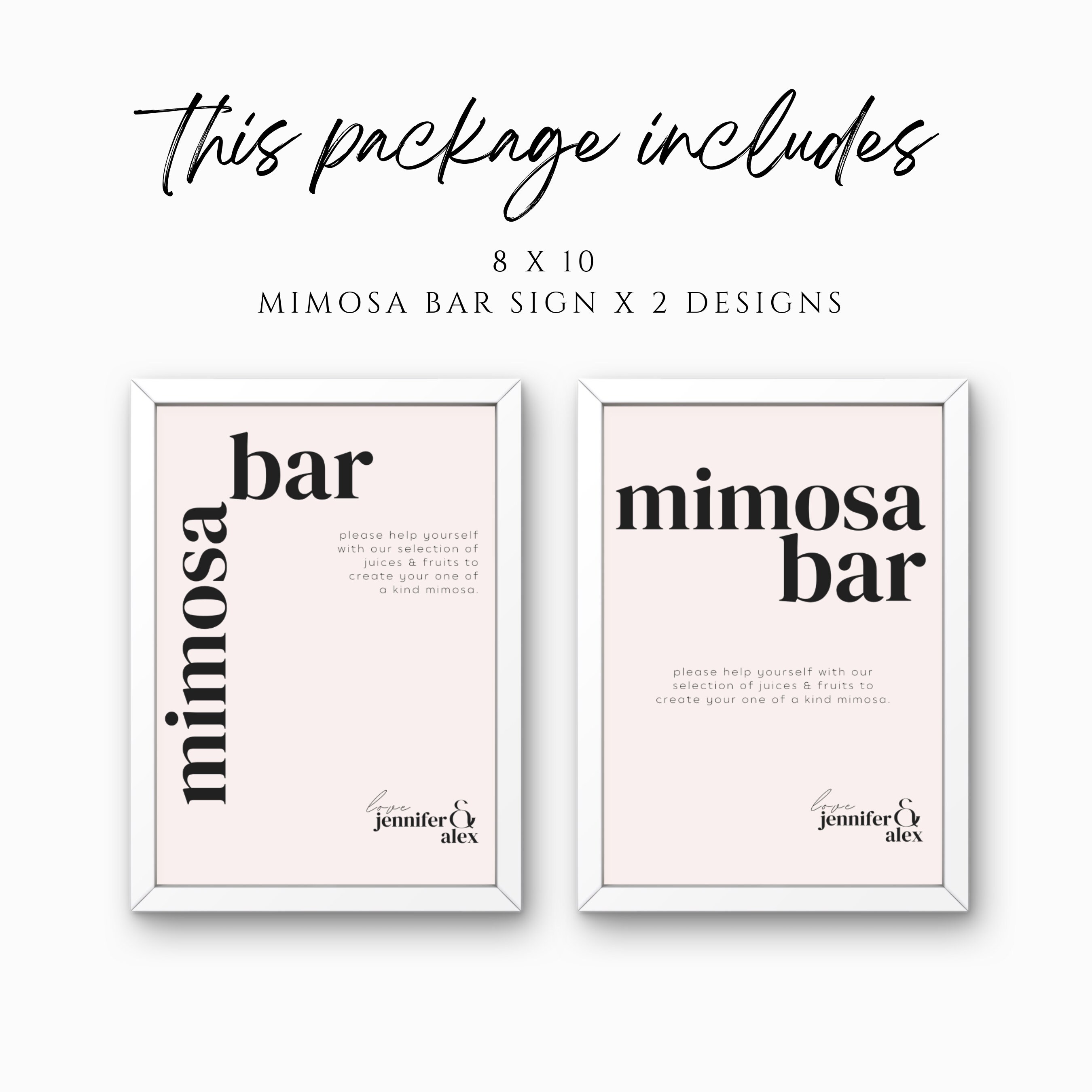 Minimalist Mimosa Bar Sign Bridal Shower Mimosa Bar Sign - Etsy