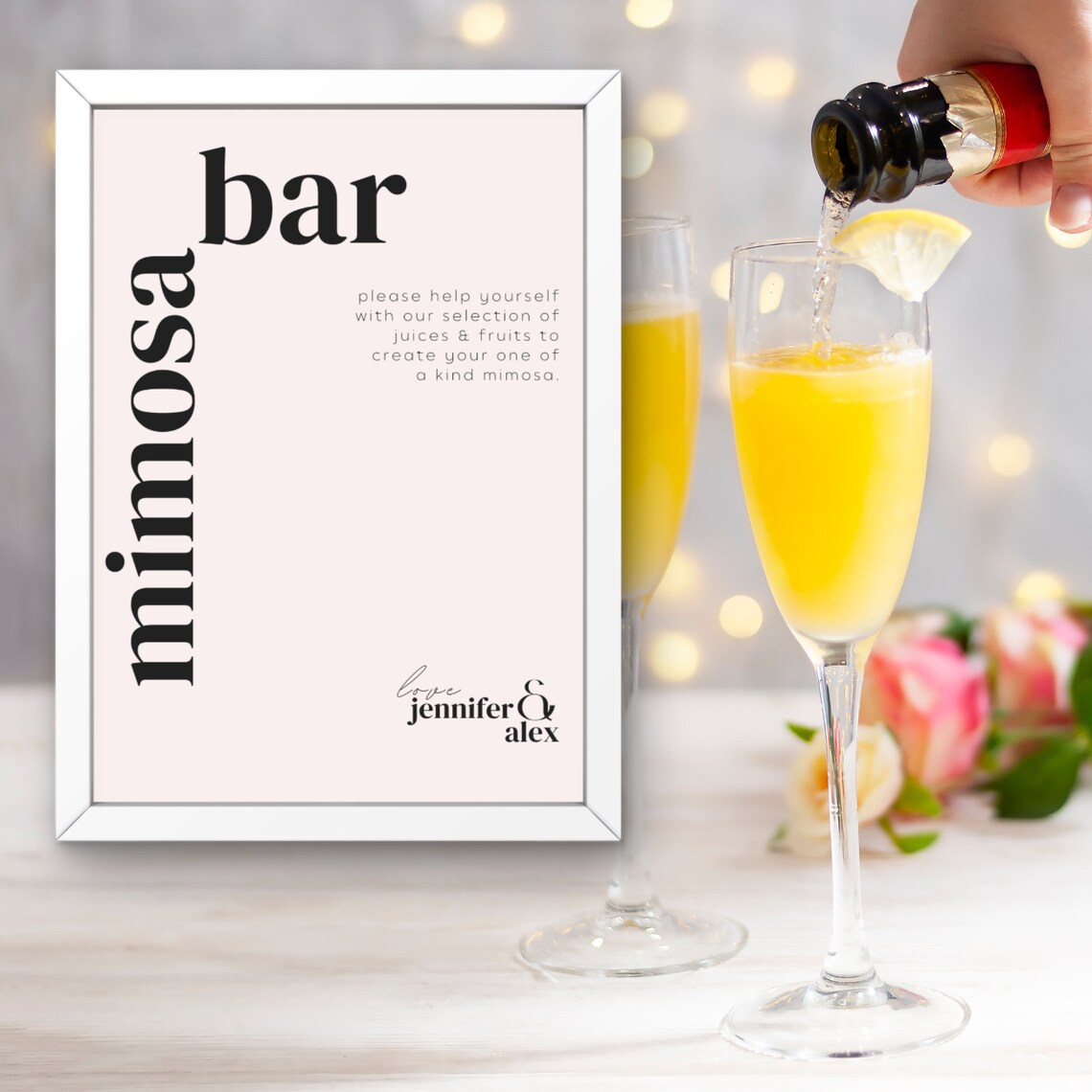 Minimalist Mimosa Bar Sign Bridal Shower Mimosa Bar Sign Mimosa Brunch ...