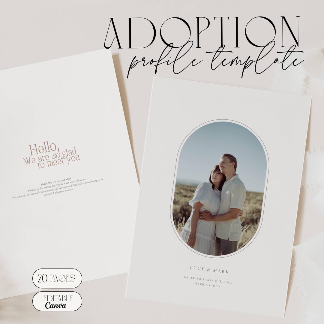 Adoption Profile Book Template Canva, Parent Profile Book Template ...