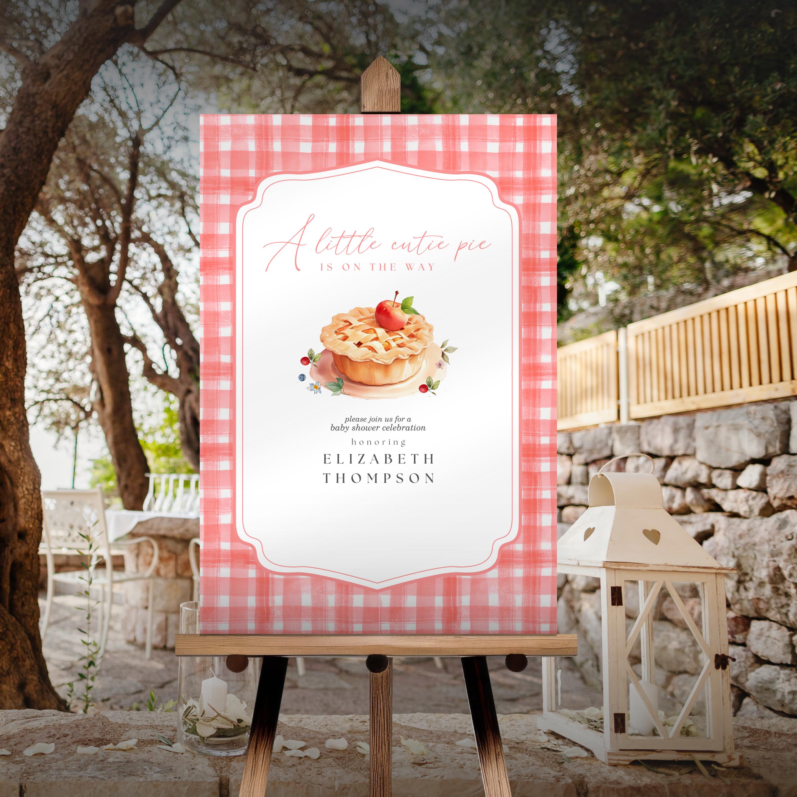 Cutie Pie Baby Shower Sign, Printable Cutie Pie Baby Shower Sign, Pink ...