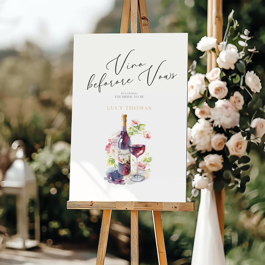 Vino Before Vows Bridal Shower Sign, Wine Tasting Bridal Shower Invite ...