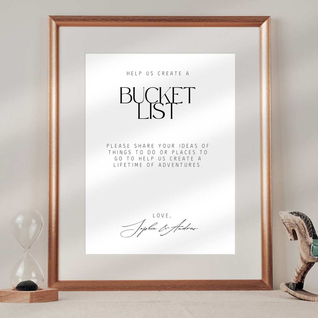 Bucket List Cards for A Wedding Wedding Bucket List Bucket List Card ...