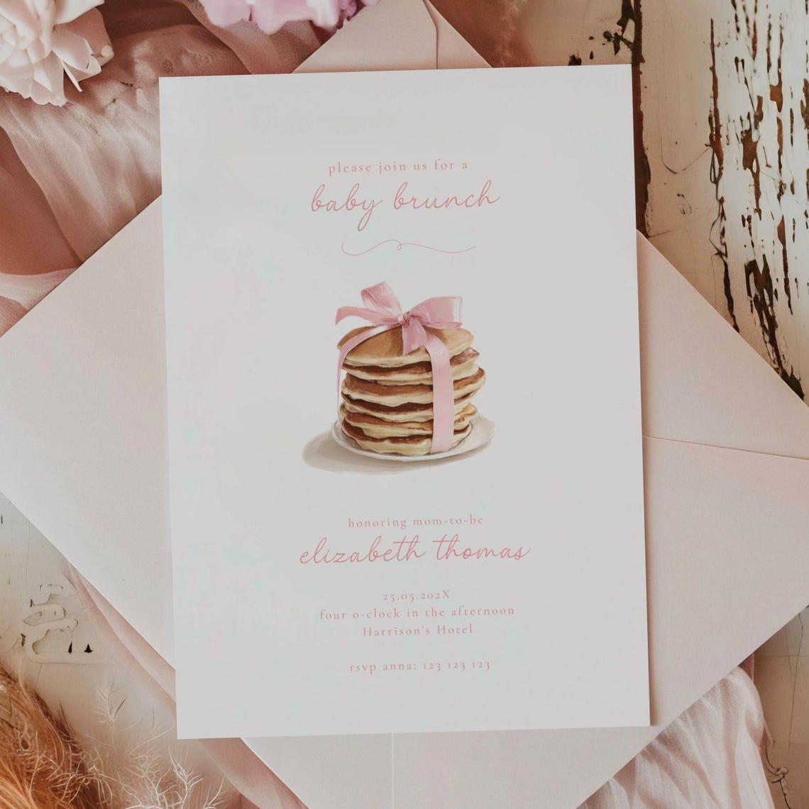 Pancake Baby Brunch Baby Shower Invitation, Pancake Brunch Baby Shower ...