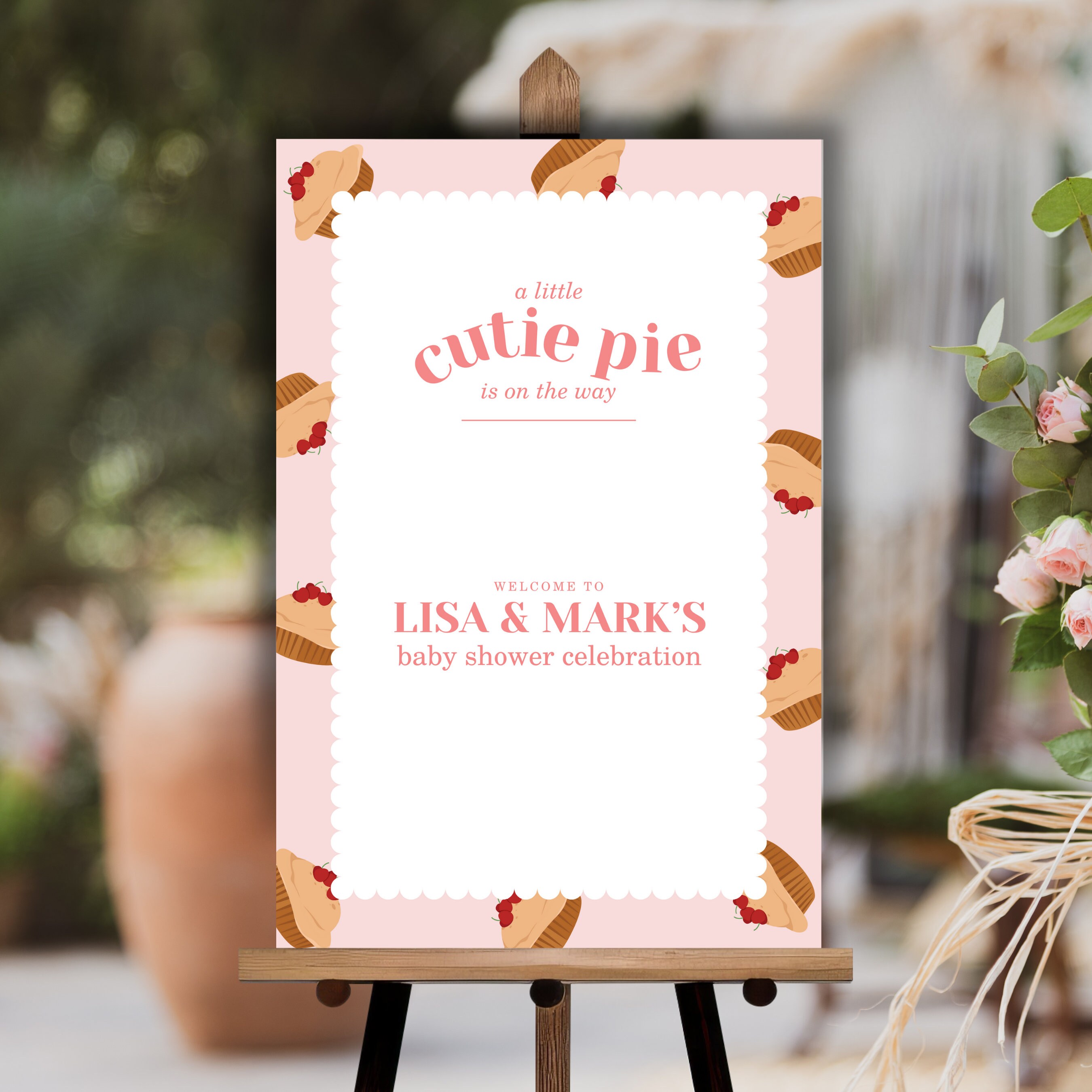 Printable Cutie Pie Baby Shower Sign Pink Pie Baby Shower - Etsy