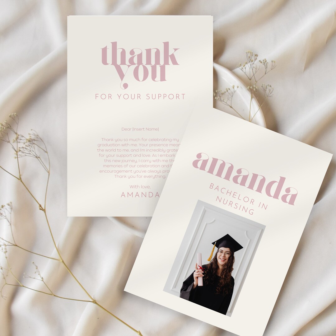 College Graduate Thank You, Graduation Thank You Cards With Photo ...