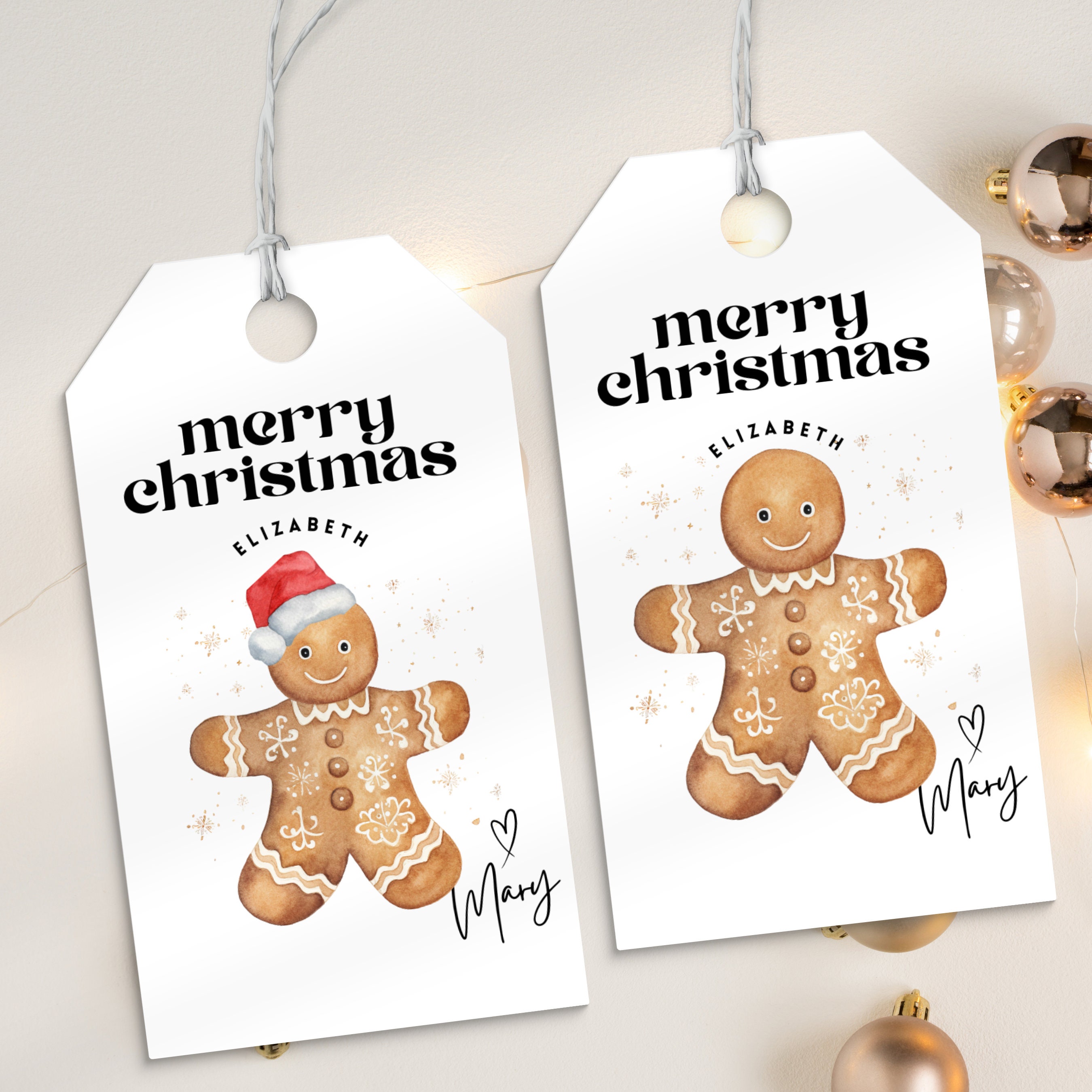 Printable Gift Tags Gingerbread Man, Digital Download, Christmas Gift ...