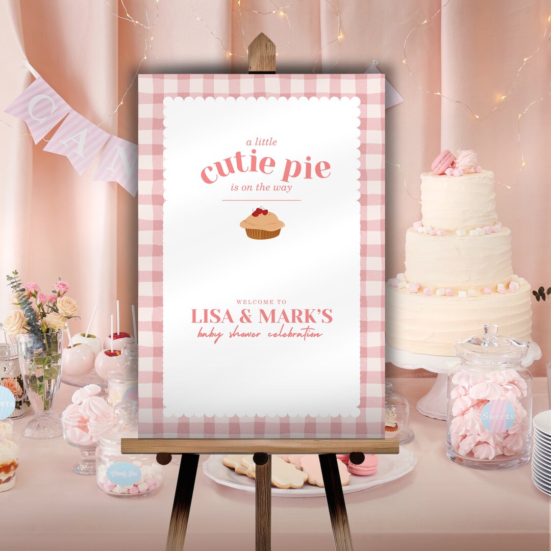 Printable Cutie Pie Baby Shower Sign Pink Pie Baby Shower - Etsy