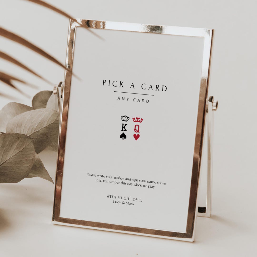 Playing Cards Guest Book, Pick A Card Sign, Please Sign Our Guest Book ...