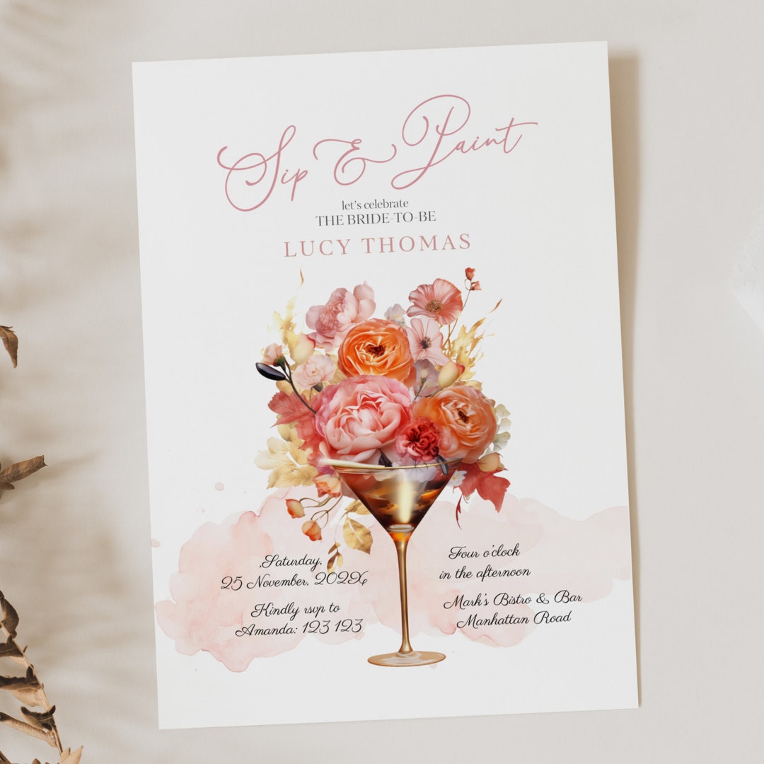 Paint and Pour Invitations, Adult Painting Party Invite, Wine Tasting ...