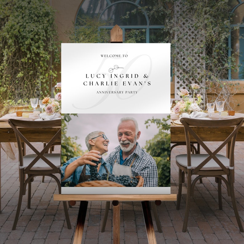 50th Anniversary Sign Board, 50th Wedding Anniversary Welcome Sign ...