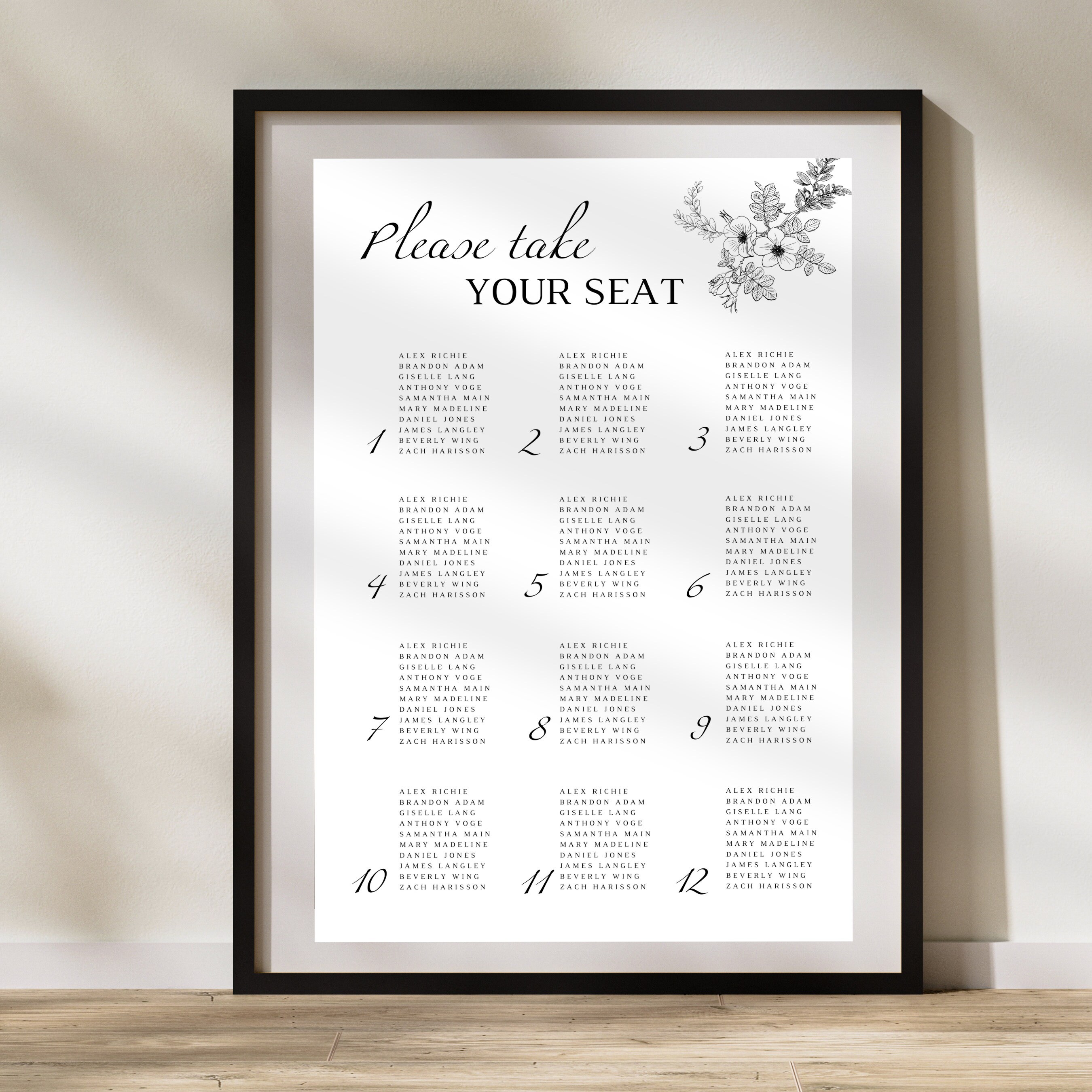 Traditional Seating Plan Wedding Wedding Table Plan - Etsy