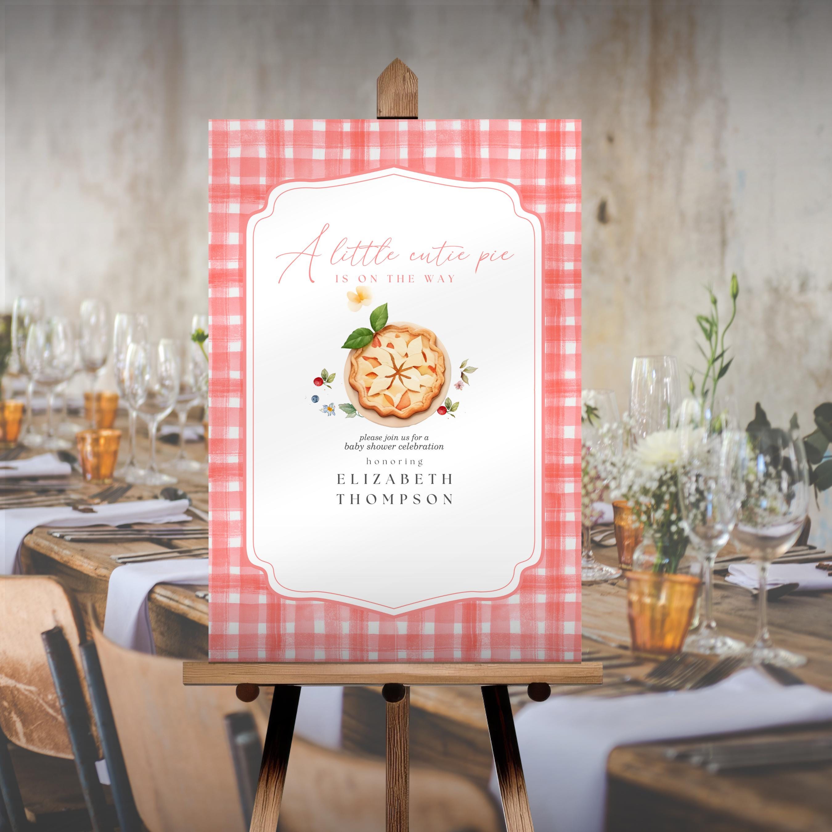 Cutie Pie Baby Shower Sign, Printable Cutie Pie Baby Shower Sign, Pink ...