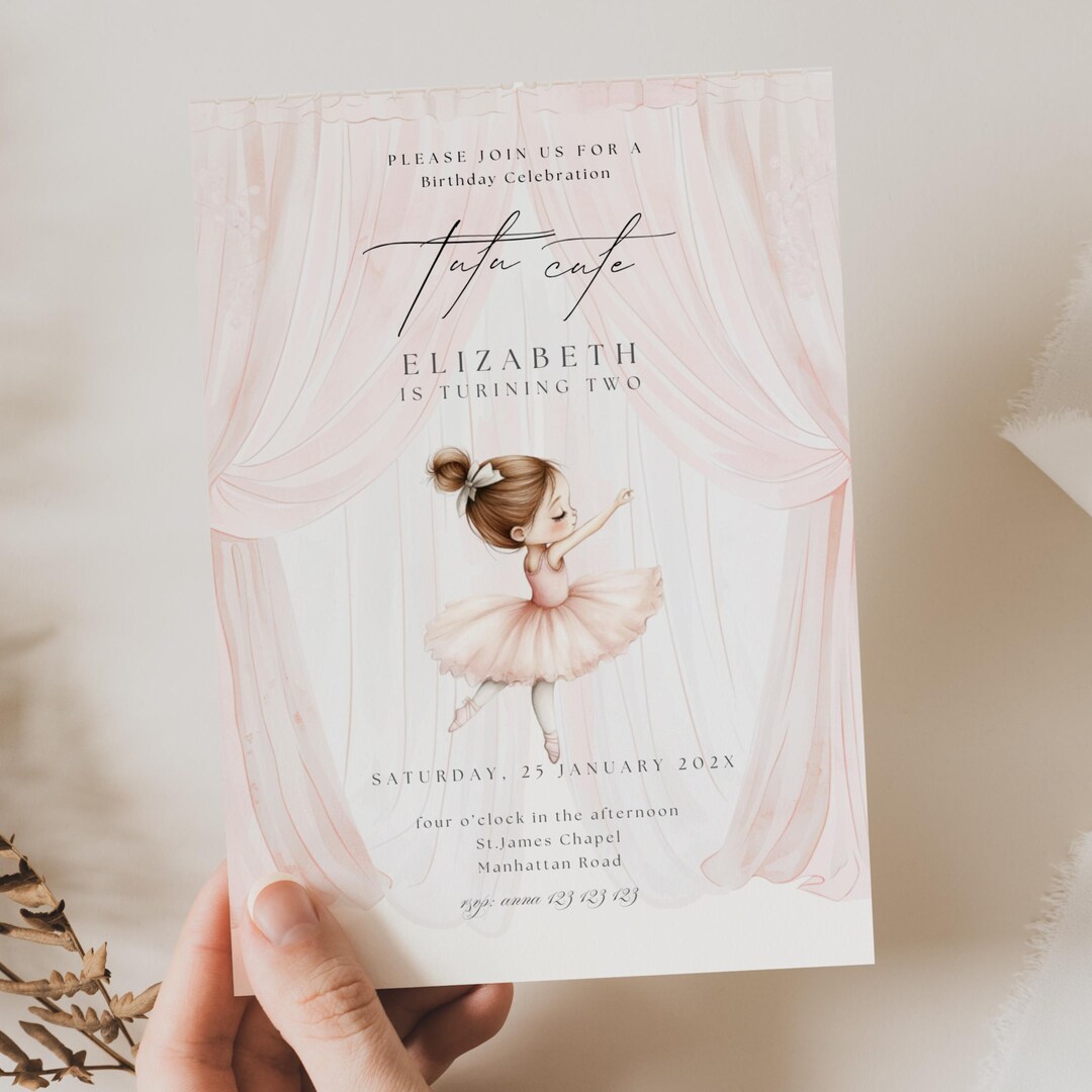 Tutu Cute 2nd Birthday Invitation, Tutu Cute Birthday Invitation ...