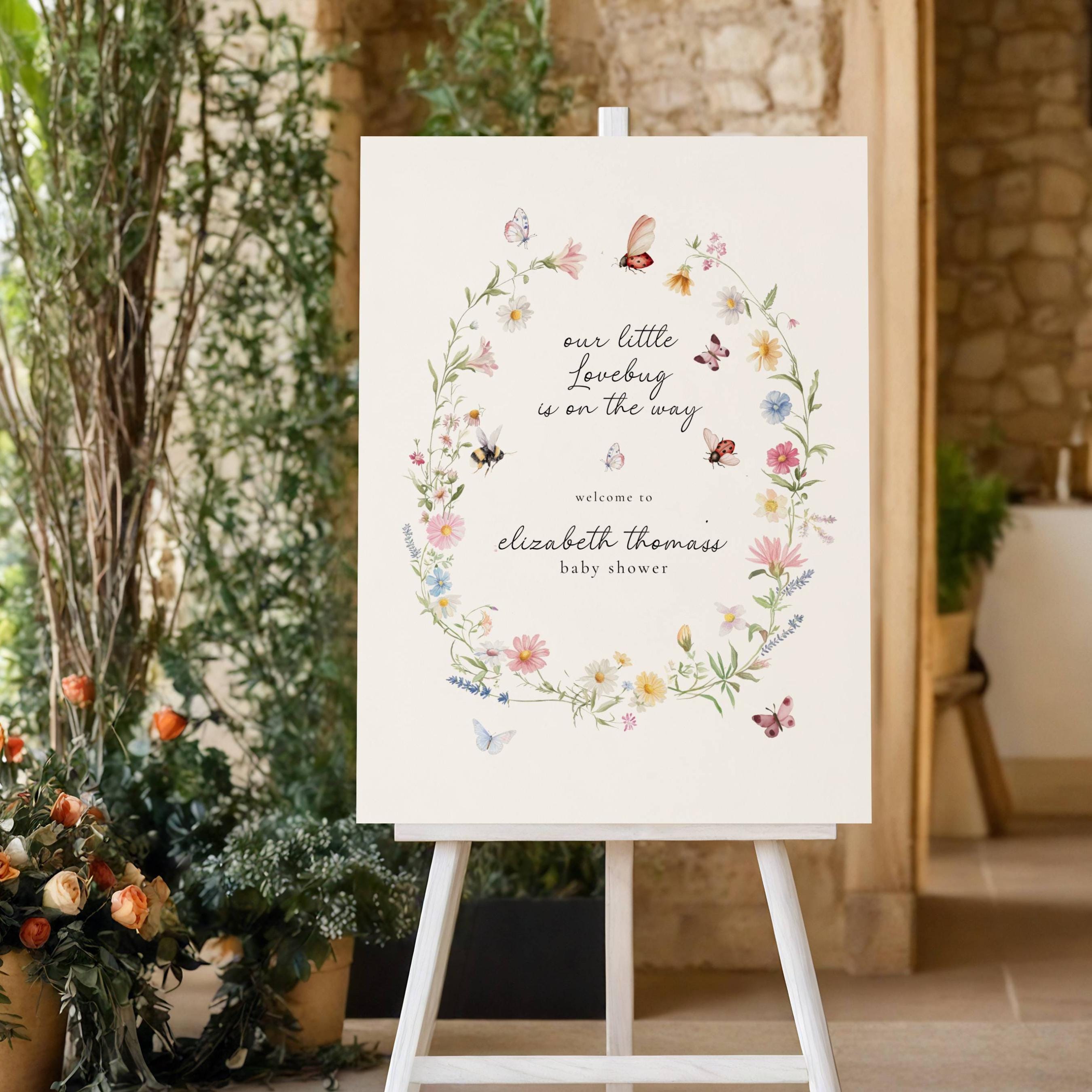 Our Little Love Bug Baby Shower Welcome Sign, Wilderness, Bug ...