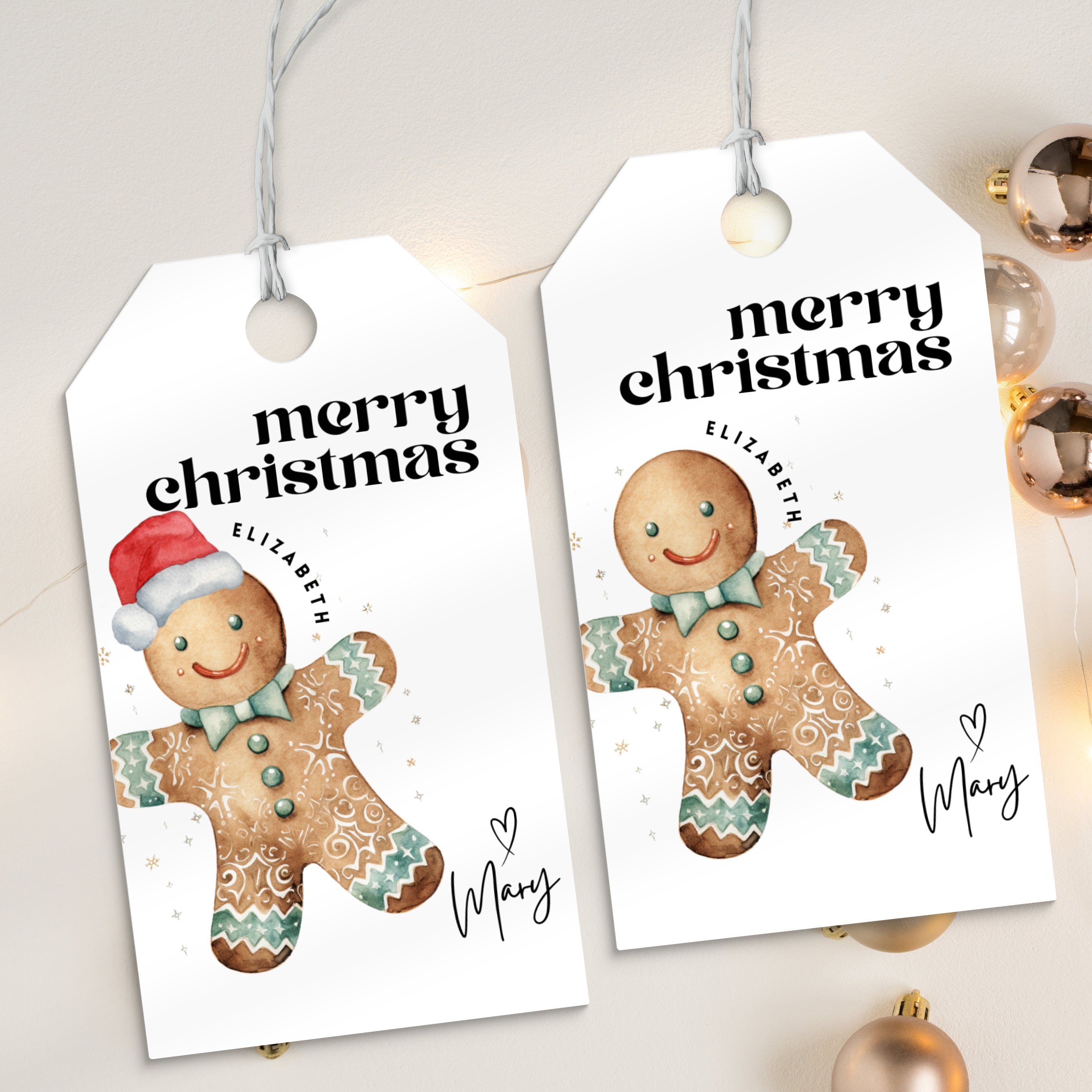 Printable Gift Tags Gingerbread Man, Digital Download, Christmas Gift ...