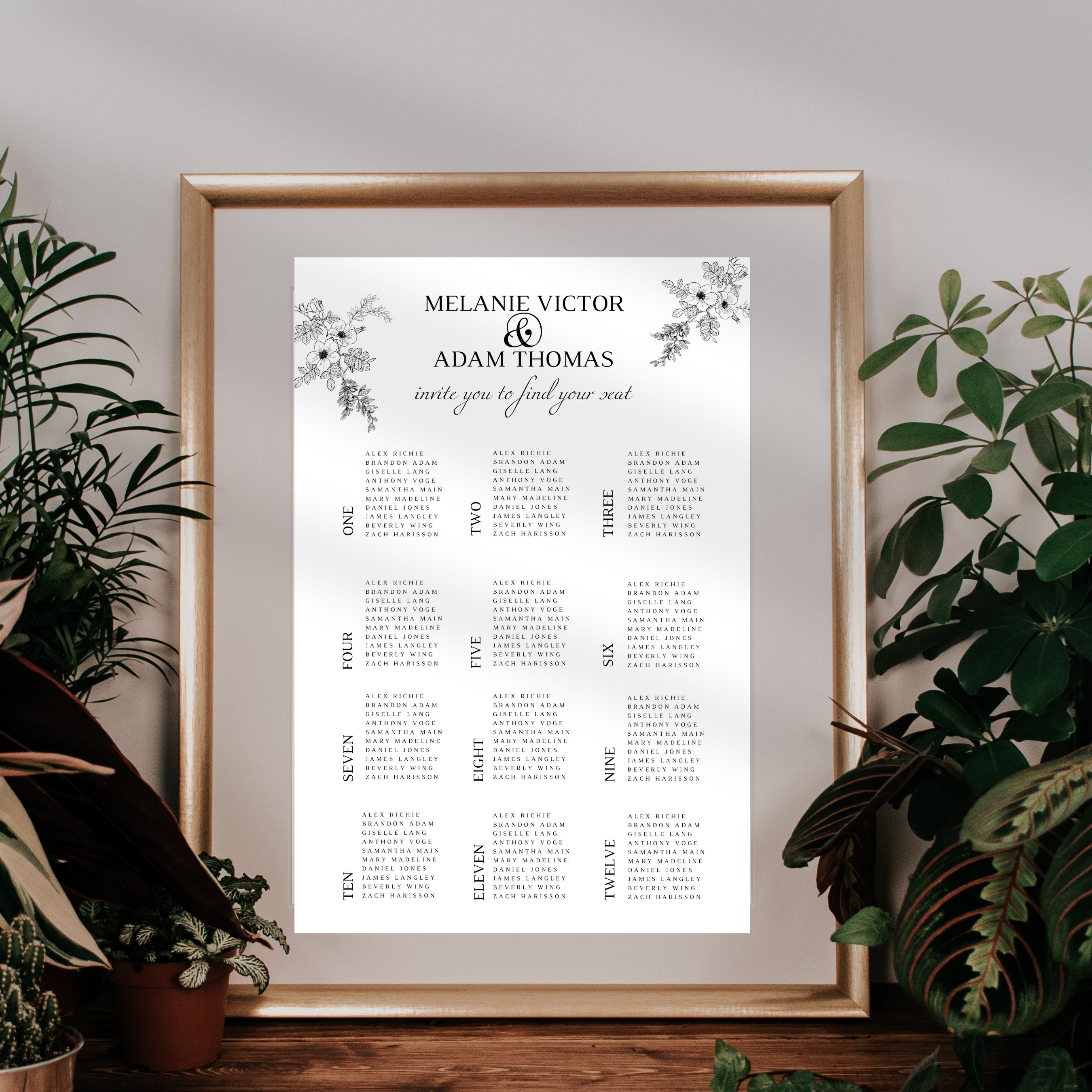 Traditional Seating Plan Wedding Wedding Table Plan - Etsy