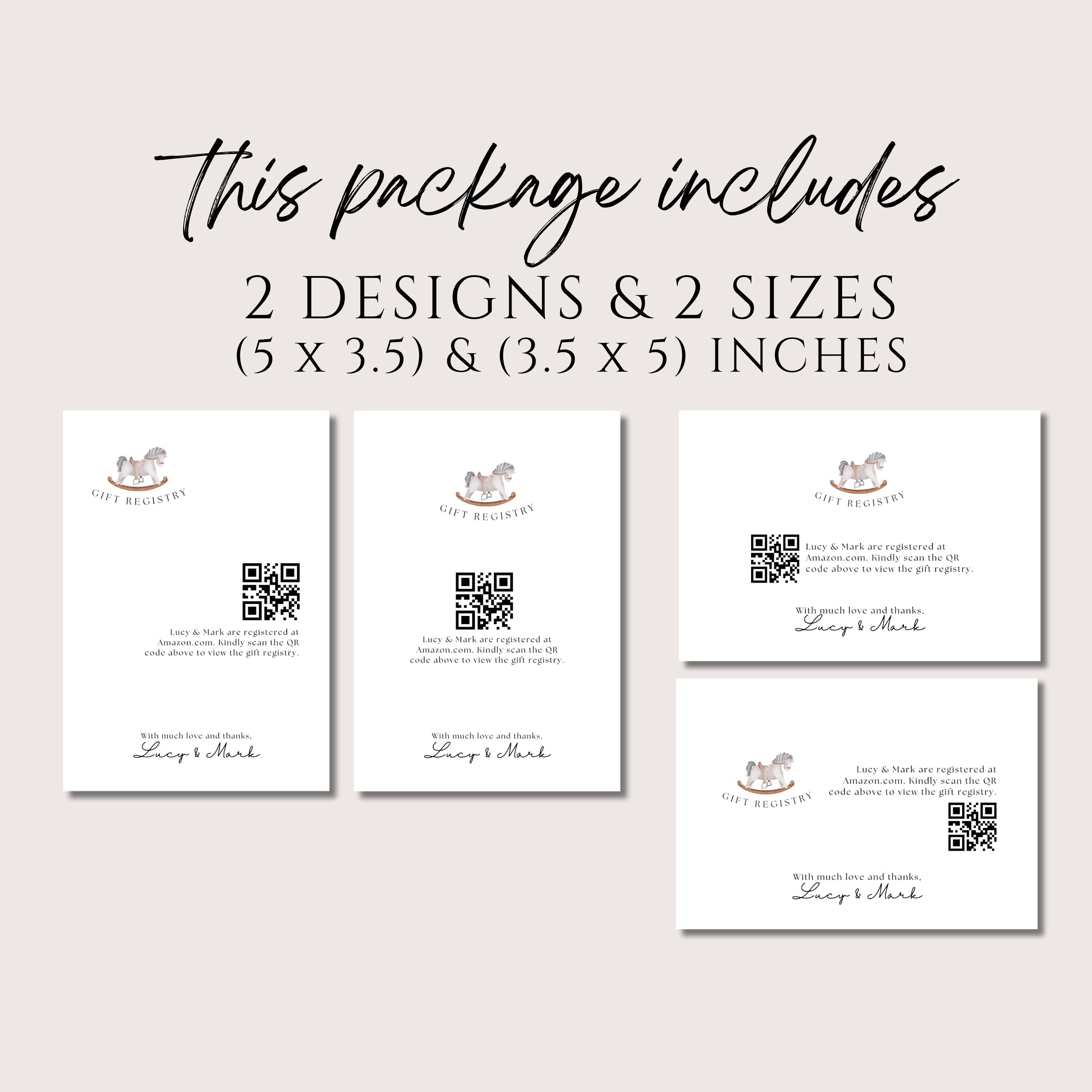 Baby Registry QR Code, Baby Shower Registry Insert, Baby Shower ...