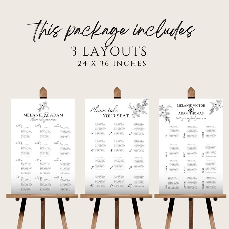 Traditional Seating Plan Wedding, Wedding Table Plan, Printable Seating ...