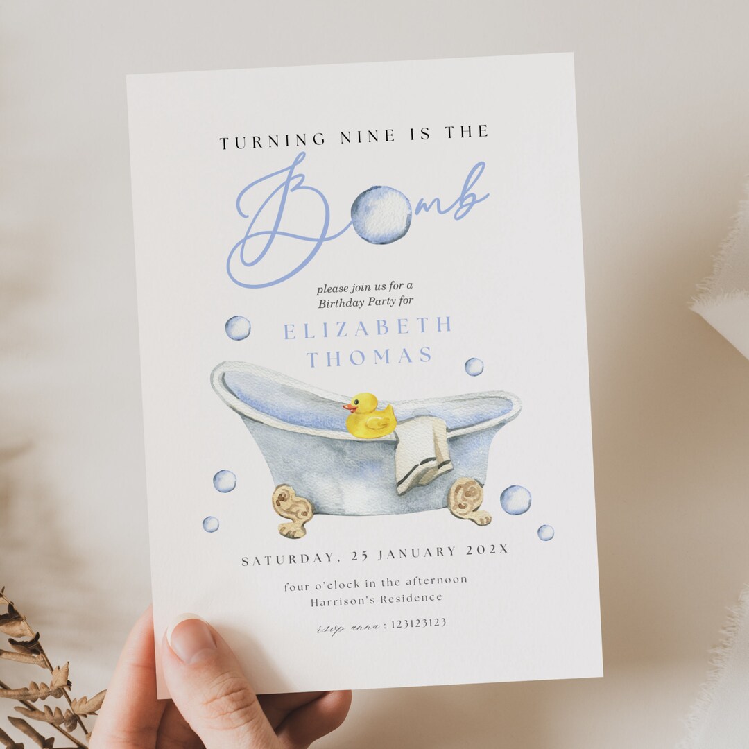 Bath Bomb Birthday Party Invitation, Bath Bomb Making Party Invites ...