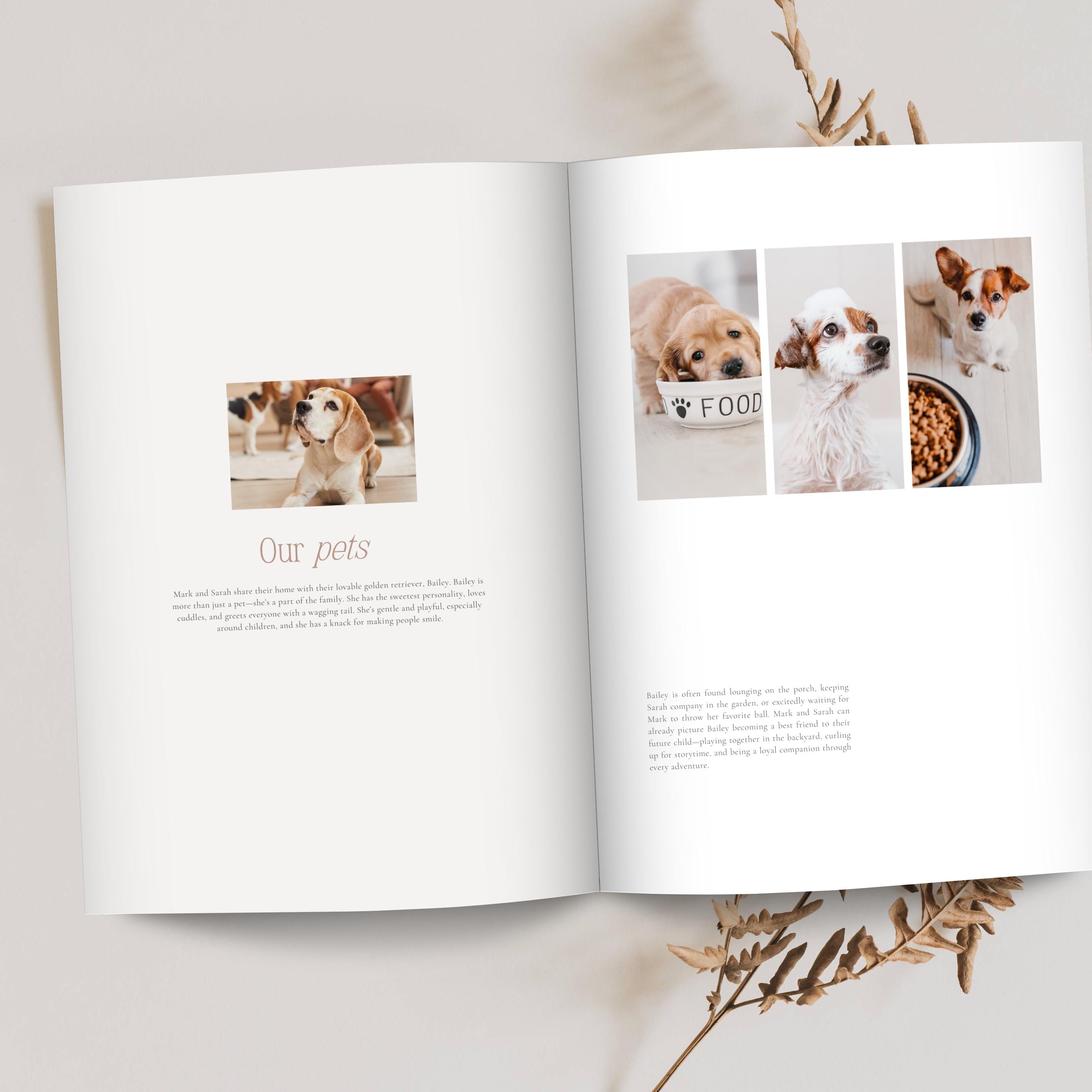 Adoption Profile Book Template Canva, Parent Profile Book Template ...