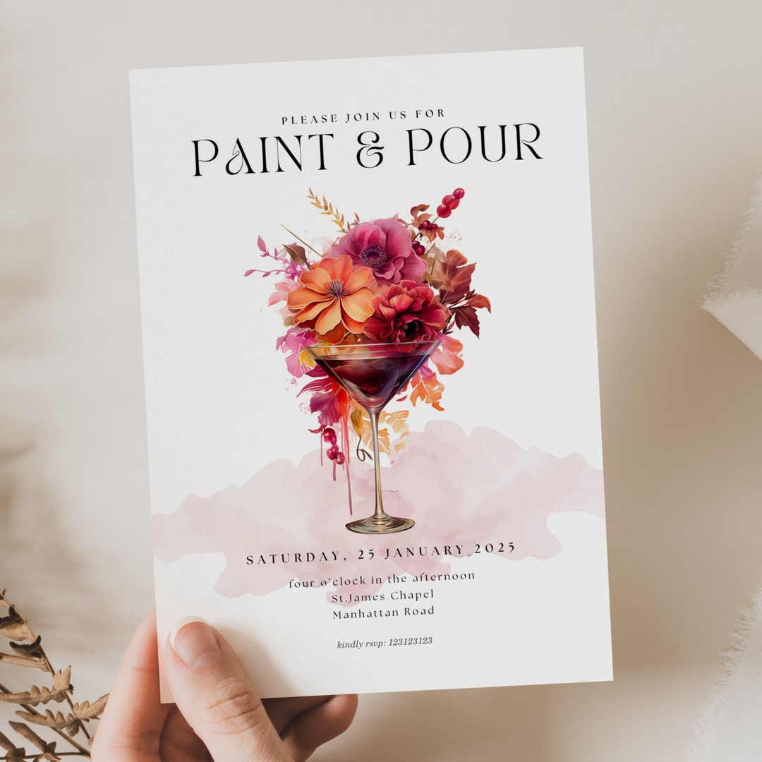 Paint and Sip Party Invitation, Sip and Paint Invitation, Paint and ...