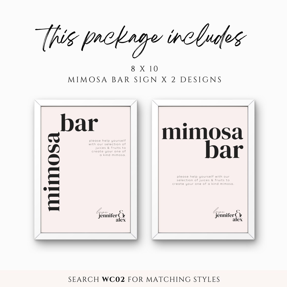 Minimalist Mimosa Bar Sign Bridal Shower Mimosa Bar Sign Mimosa Brunch ...