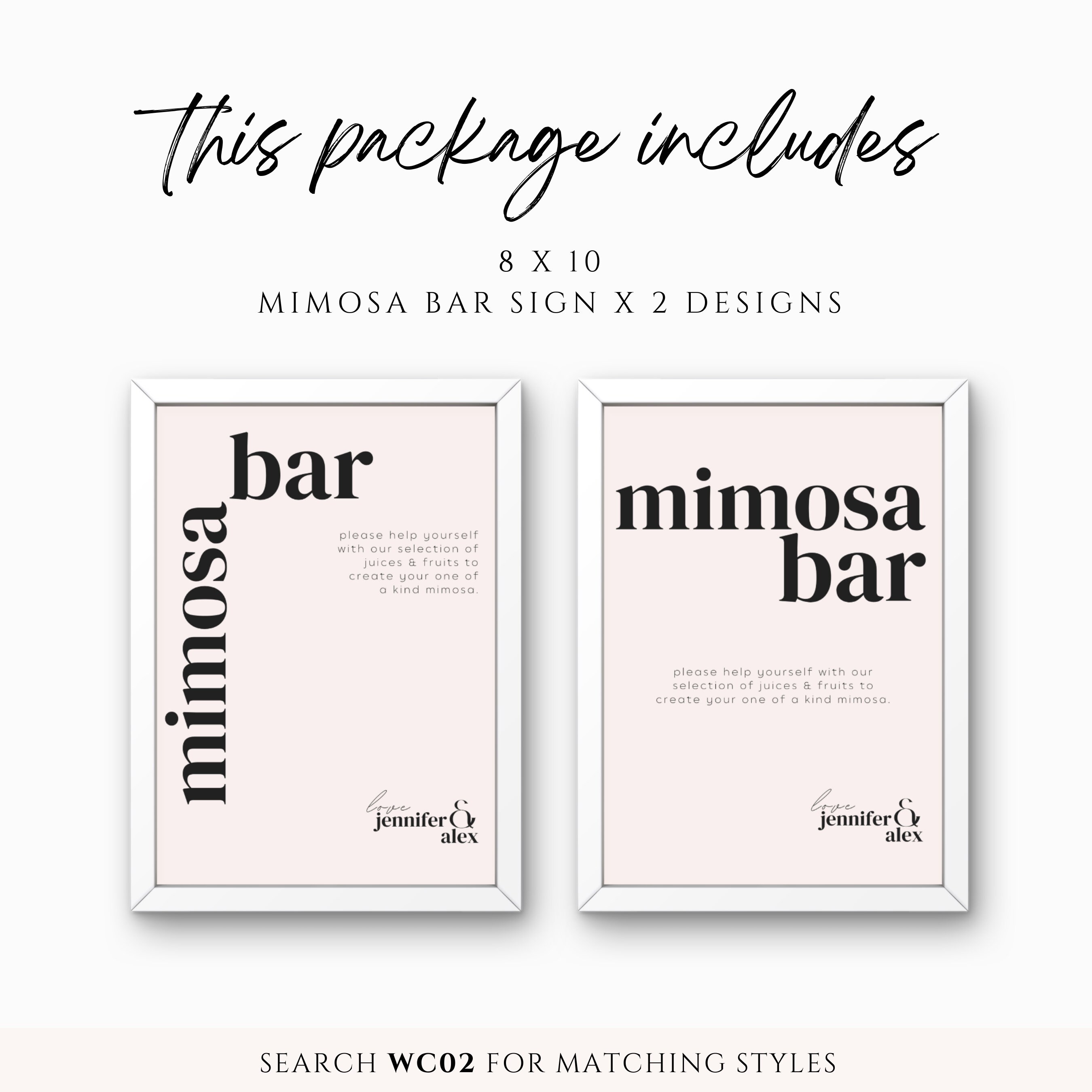 Minimalist Mimosa Bar Sign Bridal Shower Mimosa Bar Sign Mimosa Brunch ...