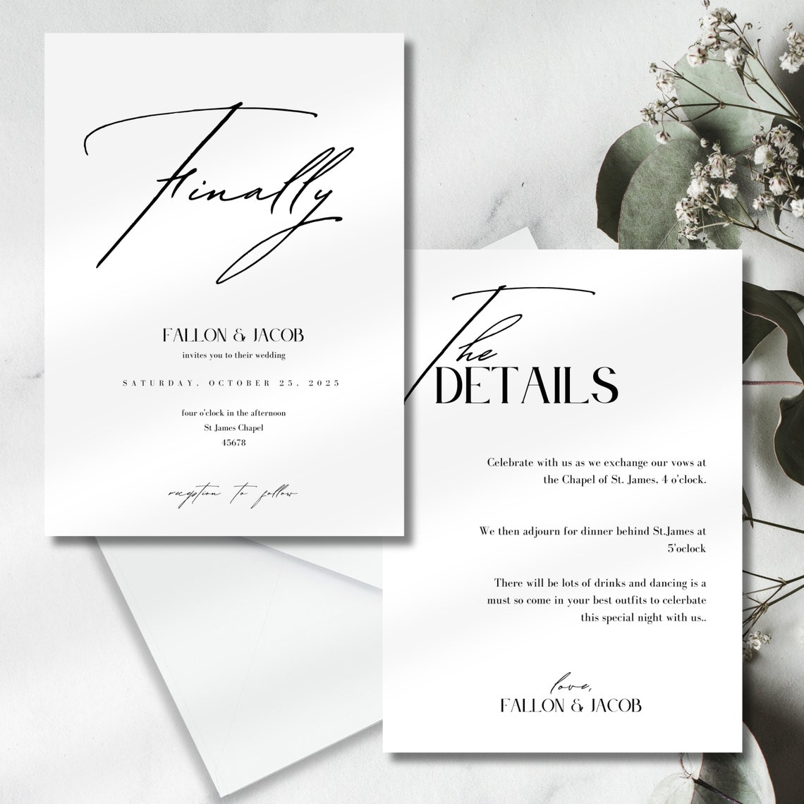 Hilarious Wedding Invitations, Modern Invitation Template, Casual ...