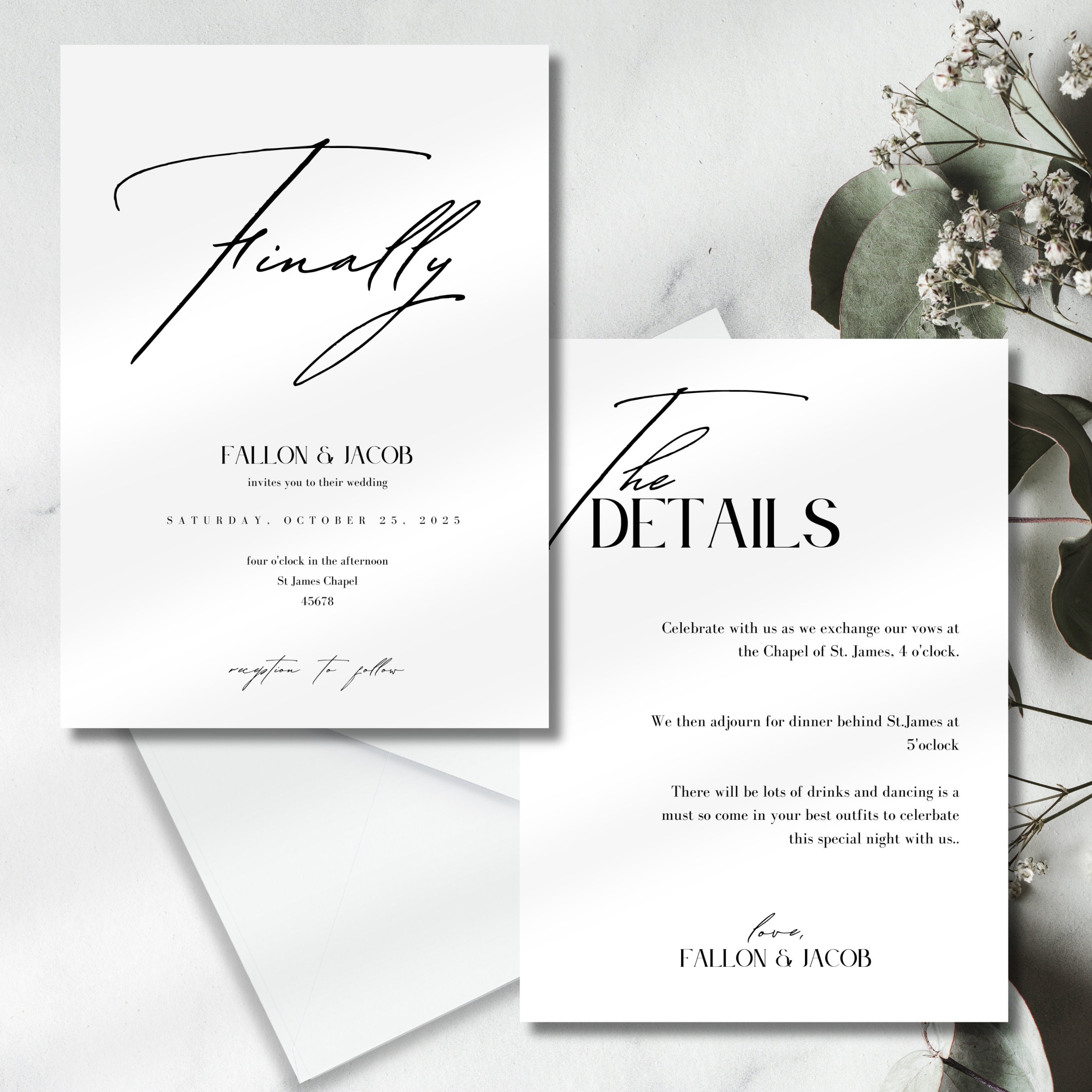 Hilarious Wedding Invitations, Modern Invitation Template, Casual ...