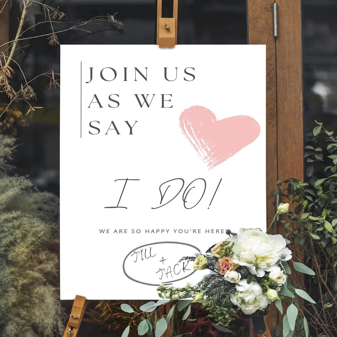 Editable, Elegant Modern Minimalist Pink Heart Welcome Sign 01. Edit ...