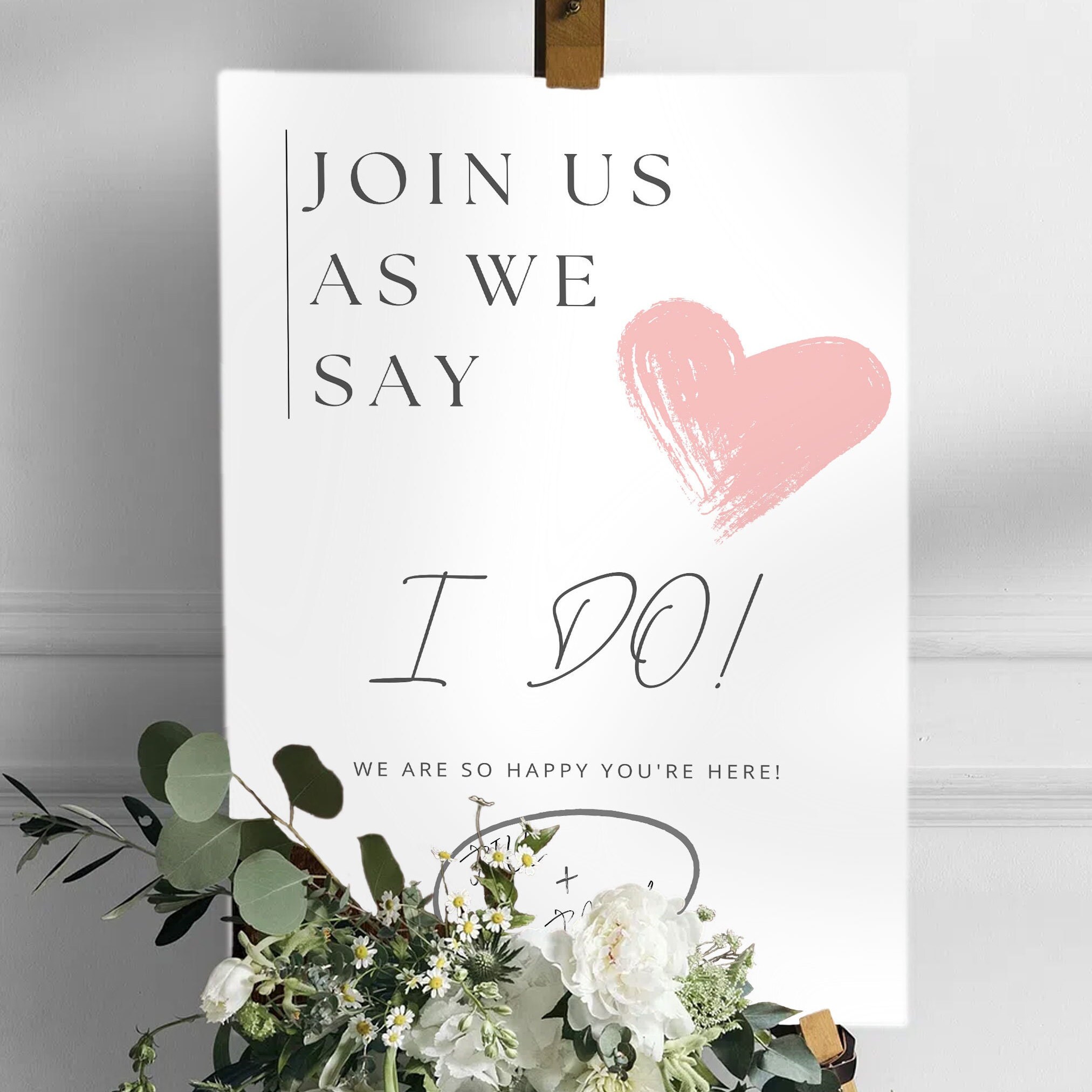 Editable, Elegant Modern Minimalist Simple Wedding Sign-02. Edit and ...