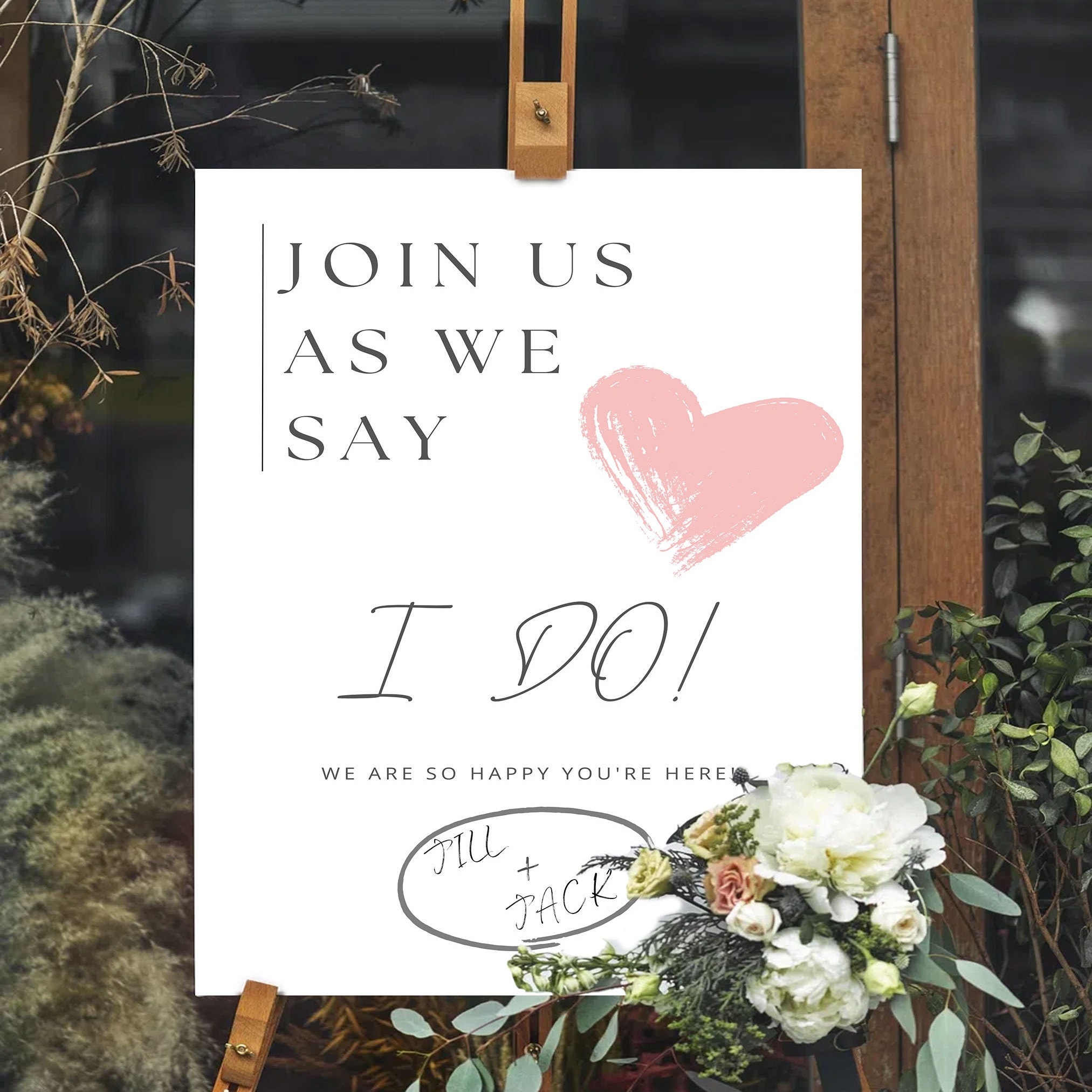 Editable, Elegant Modern Minimalist Simple Wedding Sign-02. Edit and ...