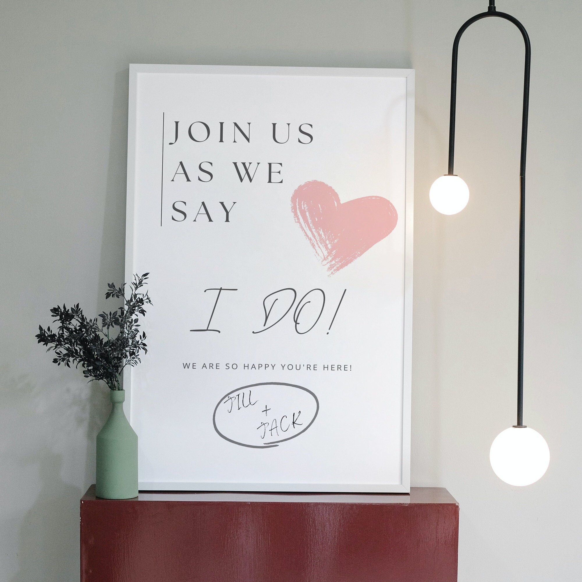 Editable, Elegant Modern Minimalist Simple Wedding Sign-02. Edit and ...