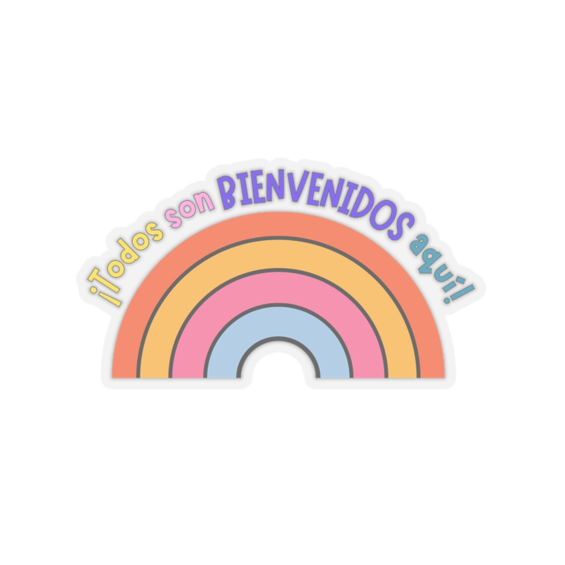 Todos Son Bienvenidos Aquí Sticker / Kiss-cut Stickers / - Etsy