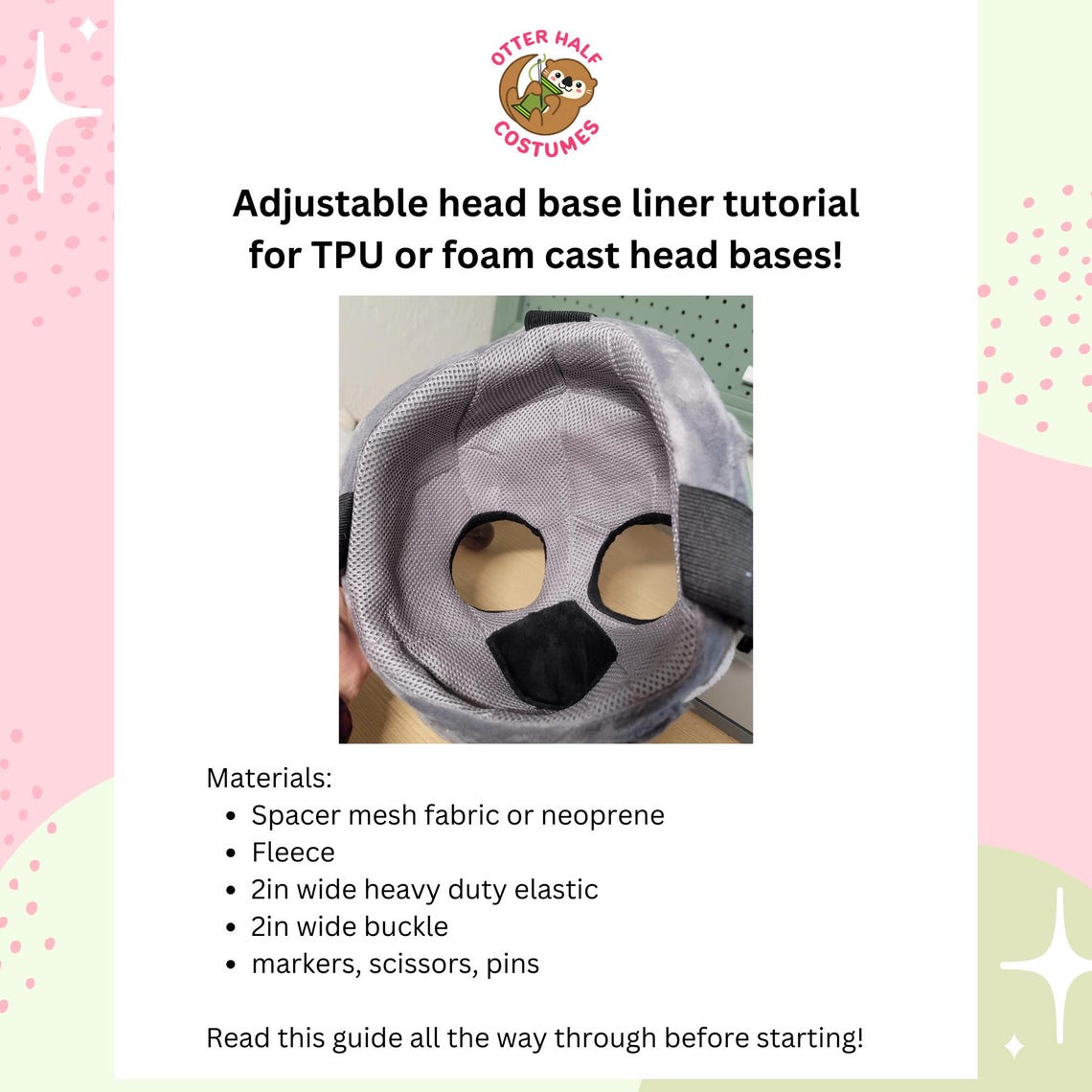 Adjustable Fursuit Head Lining Tutorial - PDF Guide - for TPU or Foam ...