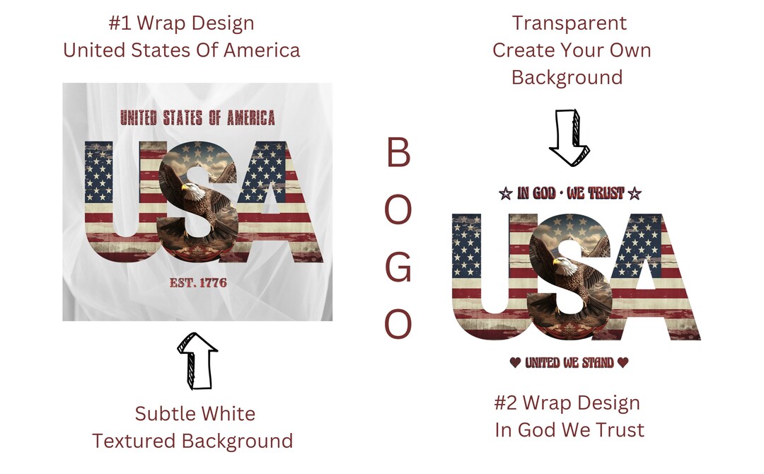 USA BOGO Png Tumbler Wraps 9.3 X 8.2 Sublimation Designs - Etsy