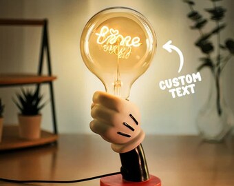 Custom Text Vintage Edison Led Filament Modeling Lamp Soft Light Bulbs ...