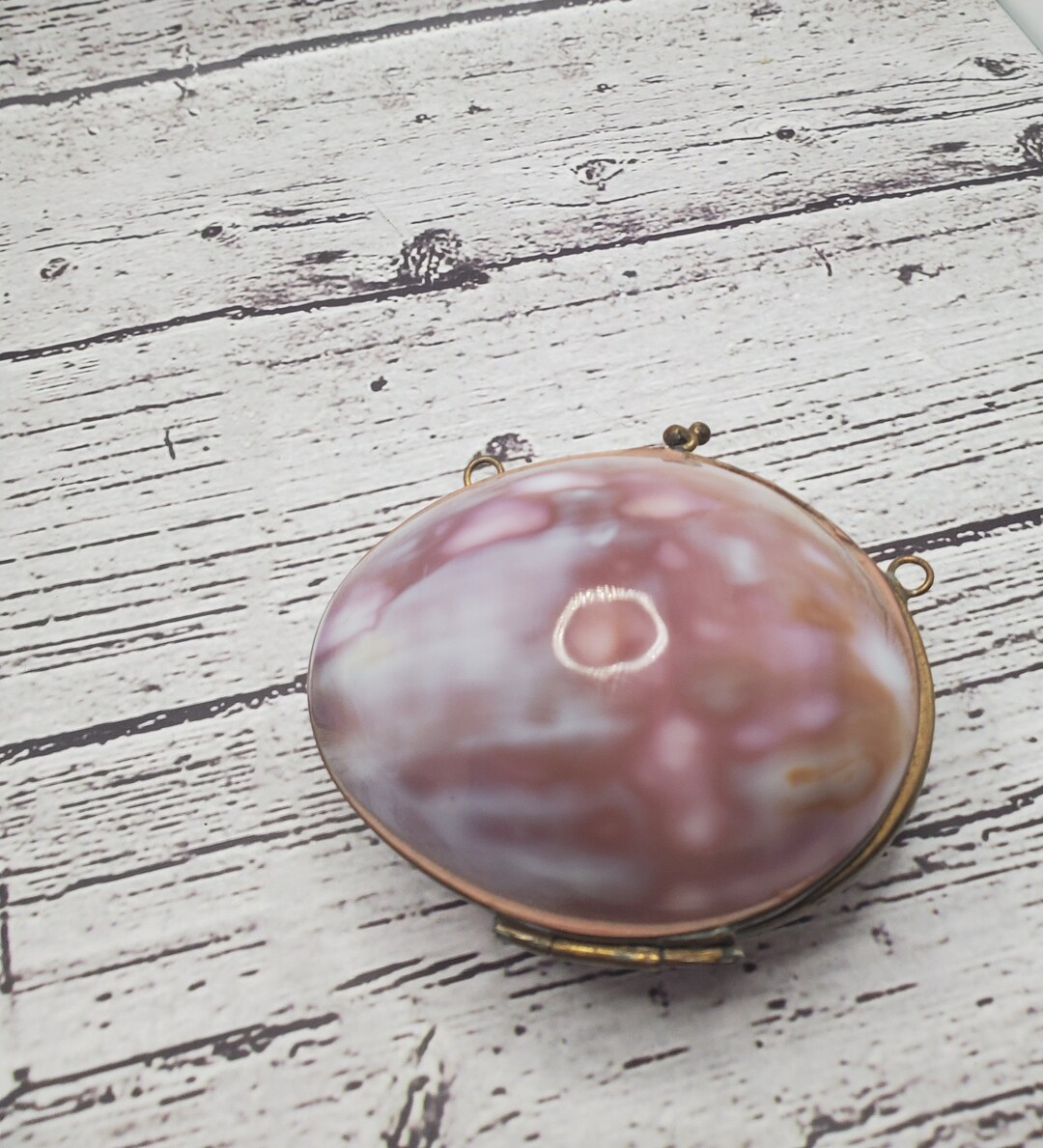 Vintage Brass Hinged Purple Cowrie Sea Shell Trinket Box Purse - Etsy