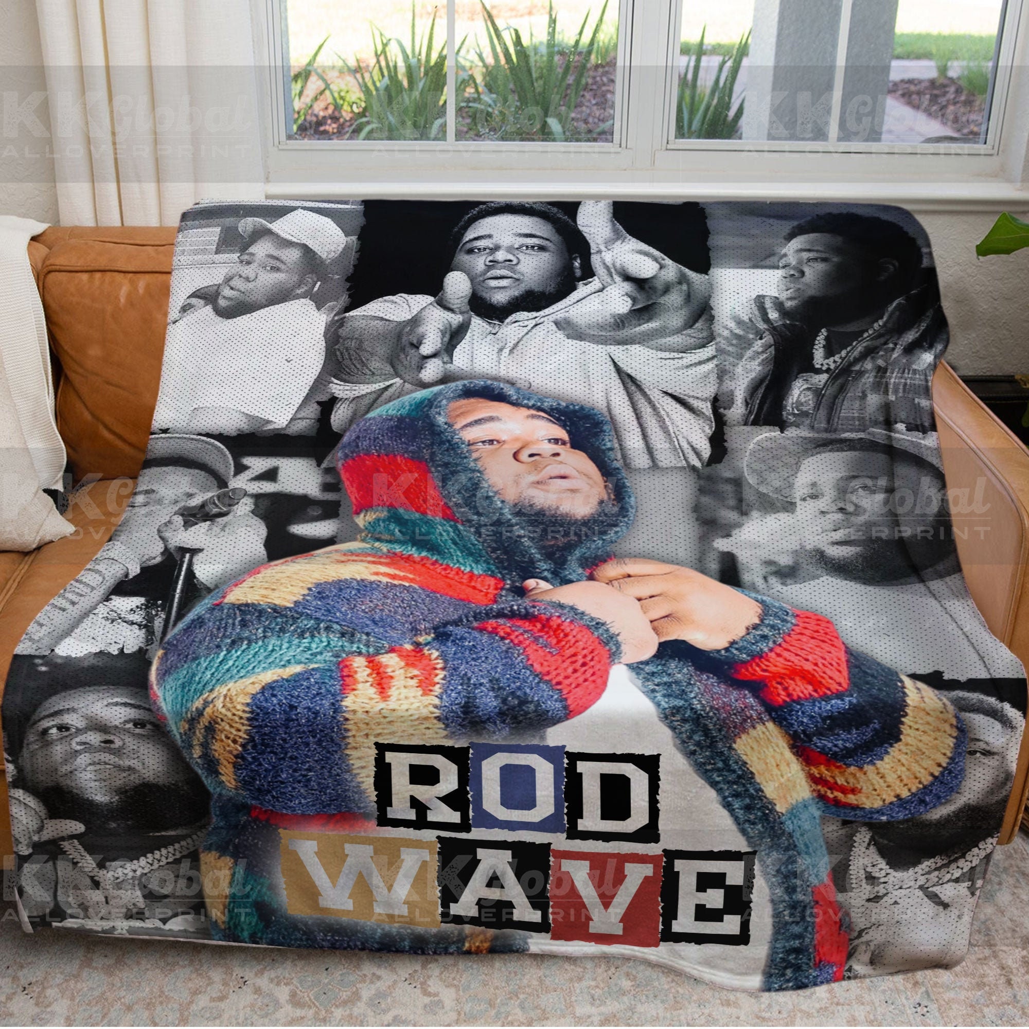Rod Wave color Blanket Fleece, Nostalgia 90s Rap Music Blanket sold by ...